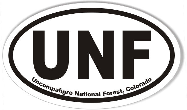 UNF Uncompahgre National Forest, Colorado Oval Bumper Stickers ...