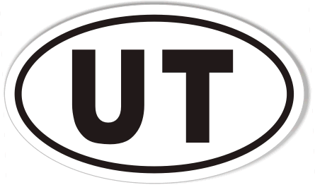 UT Utah Oval Sticker – StickerCafe.com