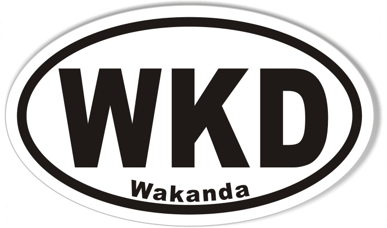 WKD Wakanda Oval Bumper Stickers – StickerCafe.com