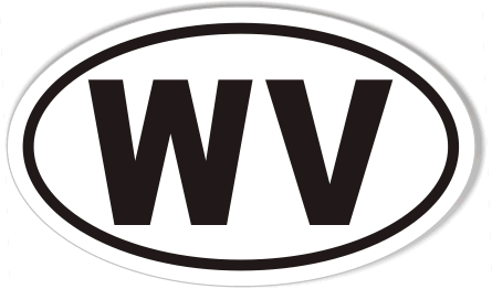 WV West Virginia Oval Sticker – StickerCafe.com