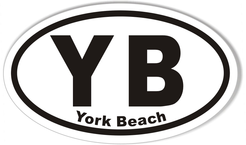 YB York Beach Oval Bumper Sticker – StickerCafe.com