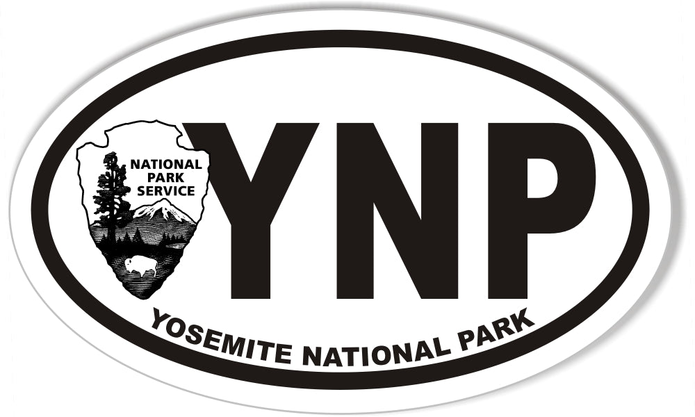 YNP Yosemite National Park Oval Stickers – StickerCafe.com