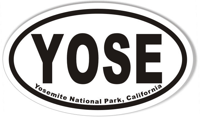 YOSE Yosemite National Park, California Oval Sticker – StickerCafe.com