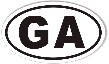 GA Georgia Oval Sticker – StickerCafe.com