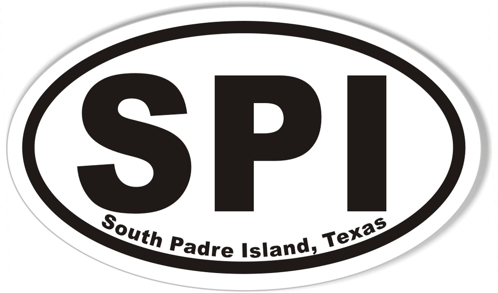 SPI South Padre Island, Texas Oval Stickers – StickerCafe.com